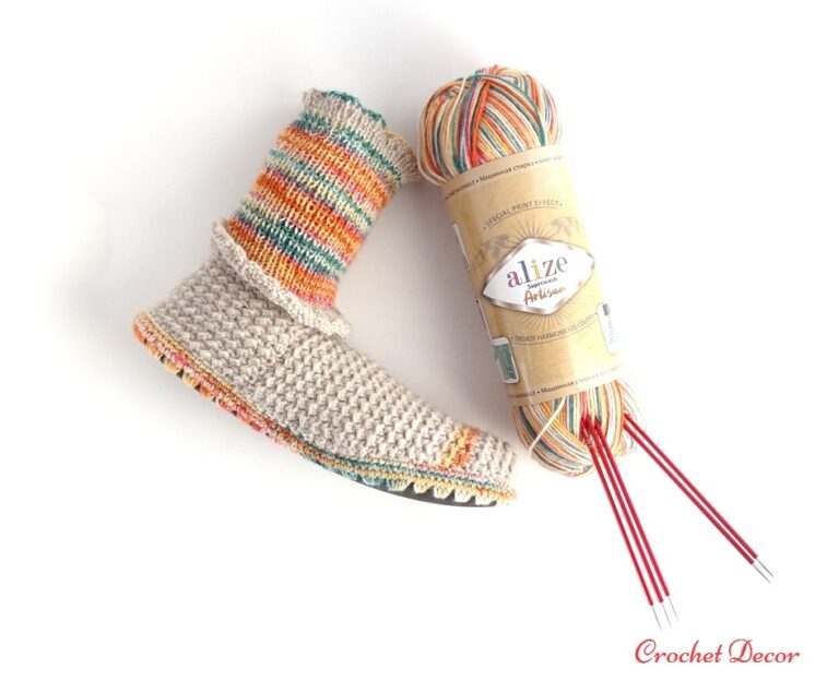 Cipici Croşetaţi pe Tălpici din Spumă şi Pâslă – Crochet Decor