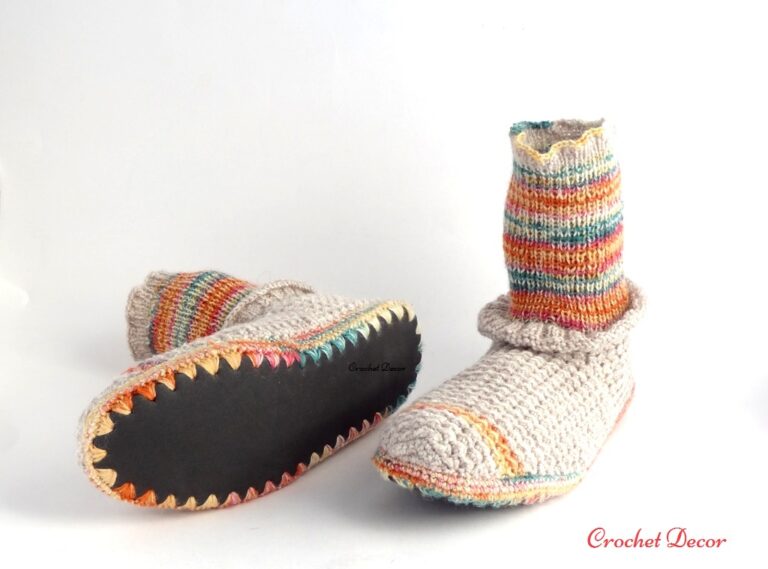 Cipici Croşetaţi pe Tălpici din Spumă şi Pâslă – Crochet Decor